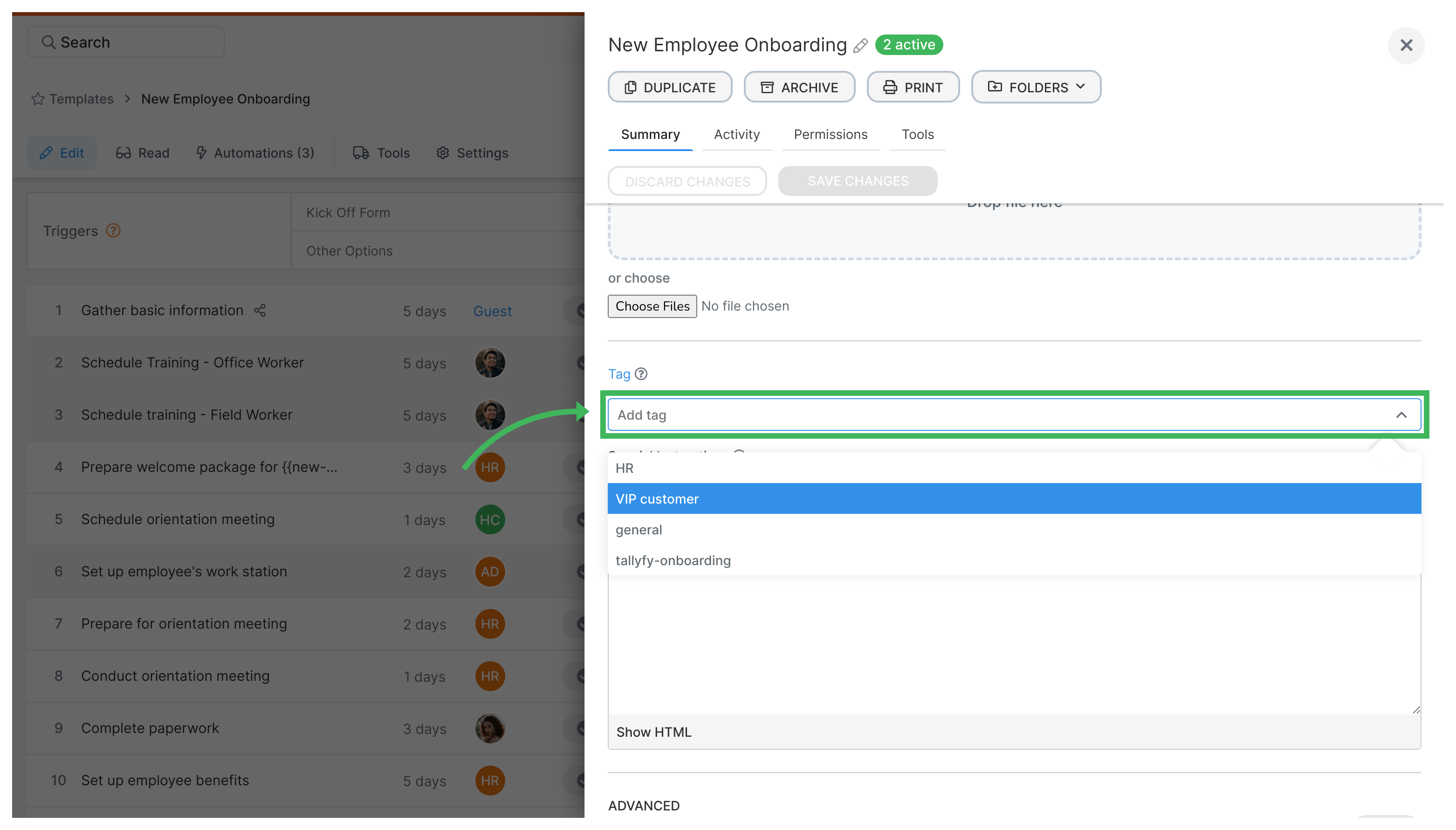 Tallyfy Pro · Templates - Tags