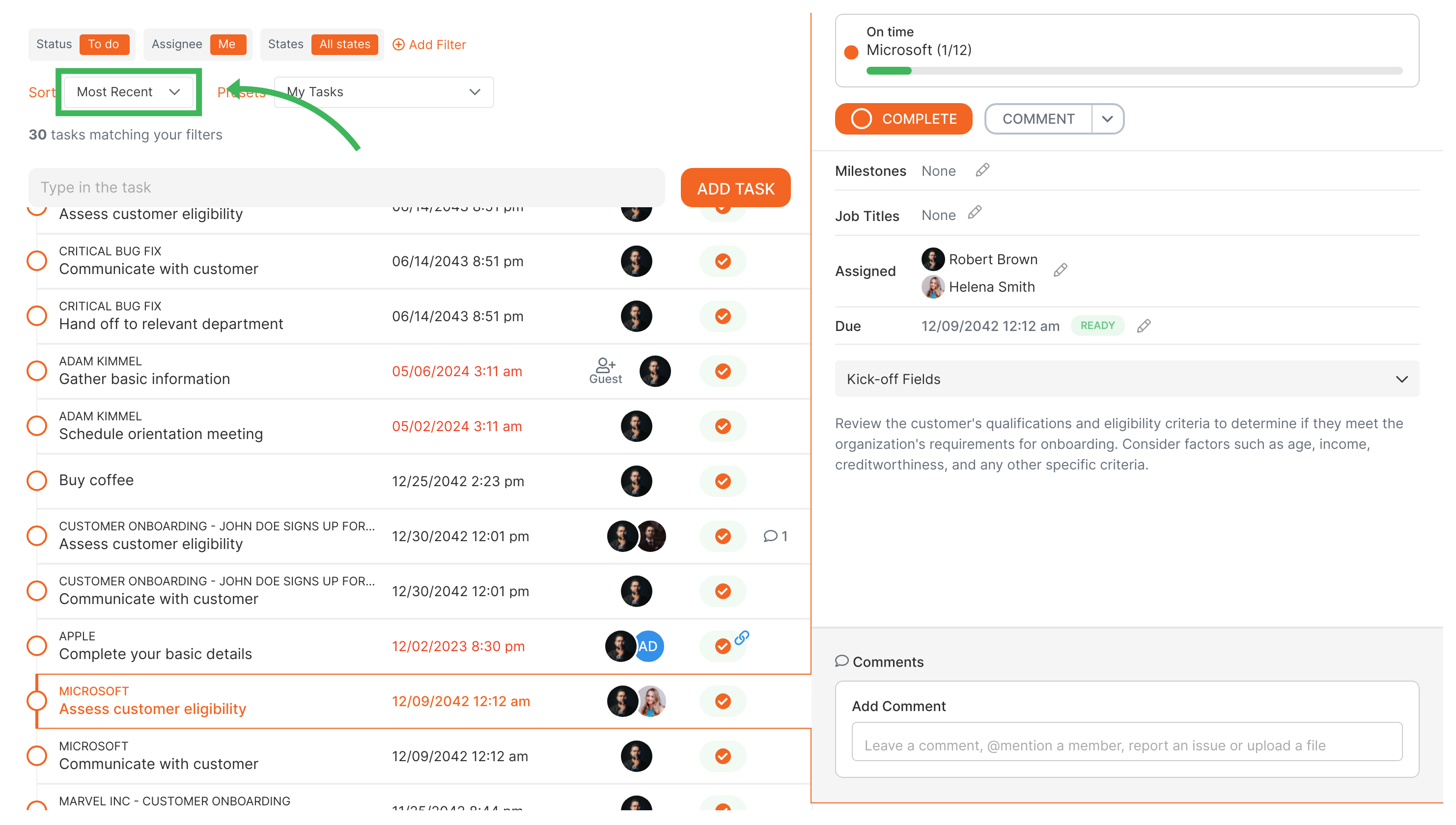 Tallyfy Pro · Customize the task view