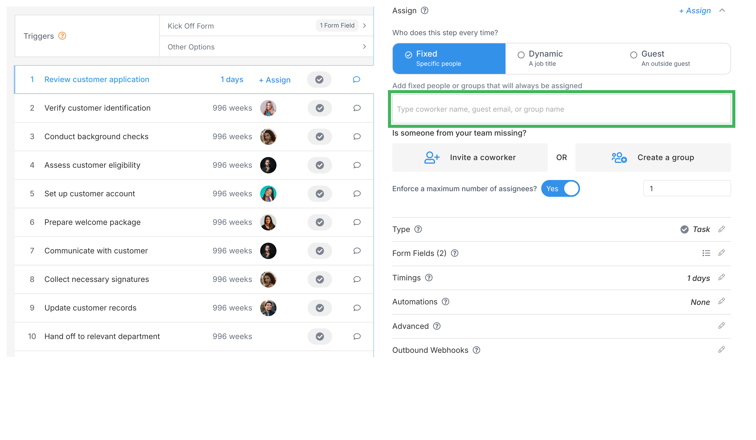 Create and assign groups · Tallyfy Pro