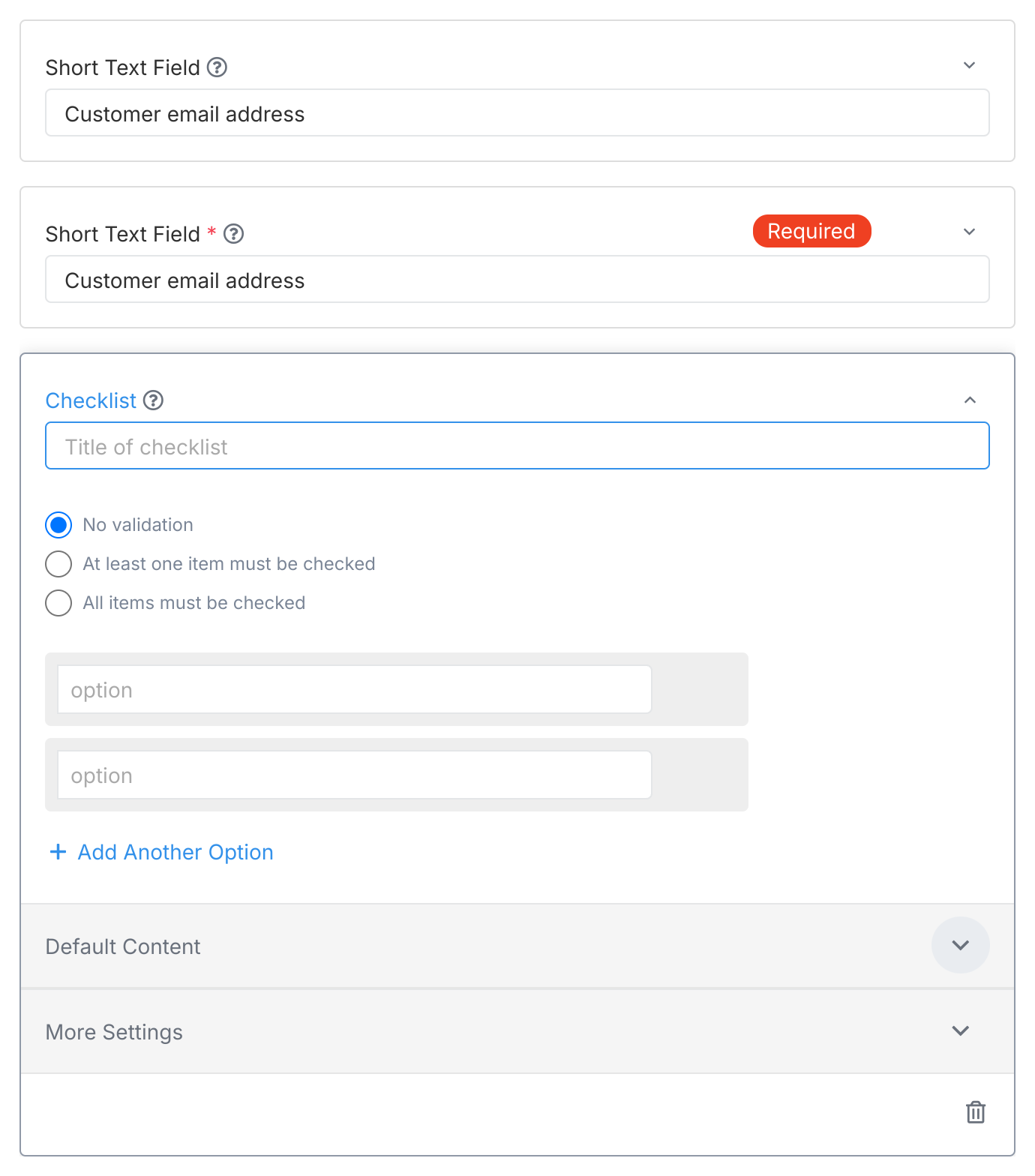 Types of form fields · Tallyfy Pro