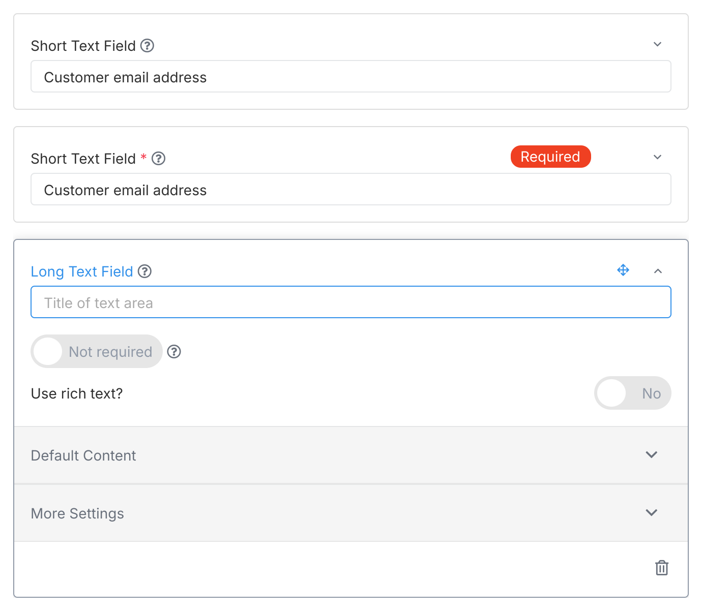 Types of form fields · Tallyfy Pro