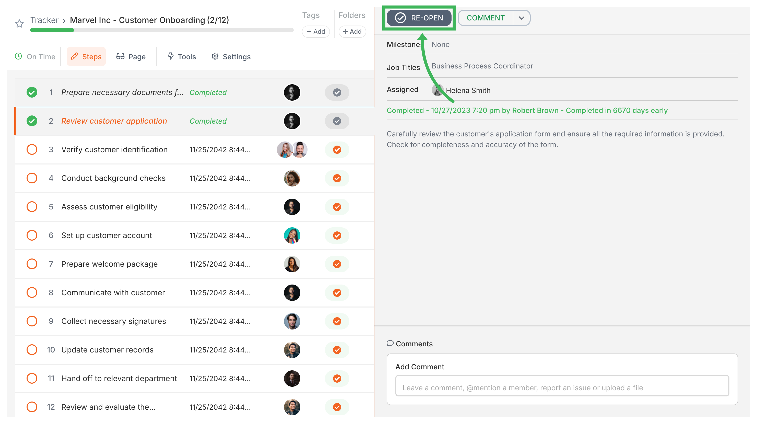 Complete or reopen tasks · Tallyfy Pro