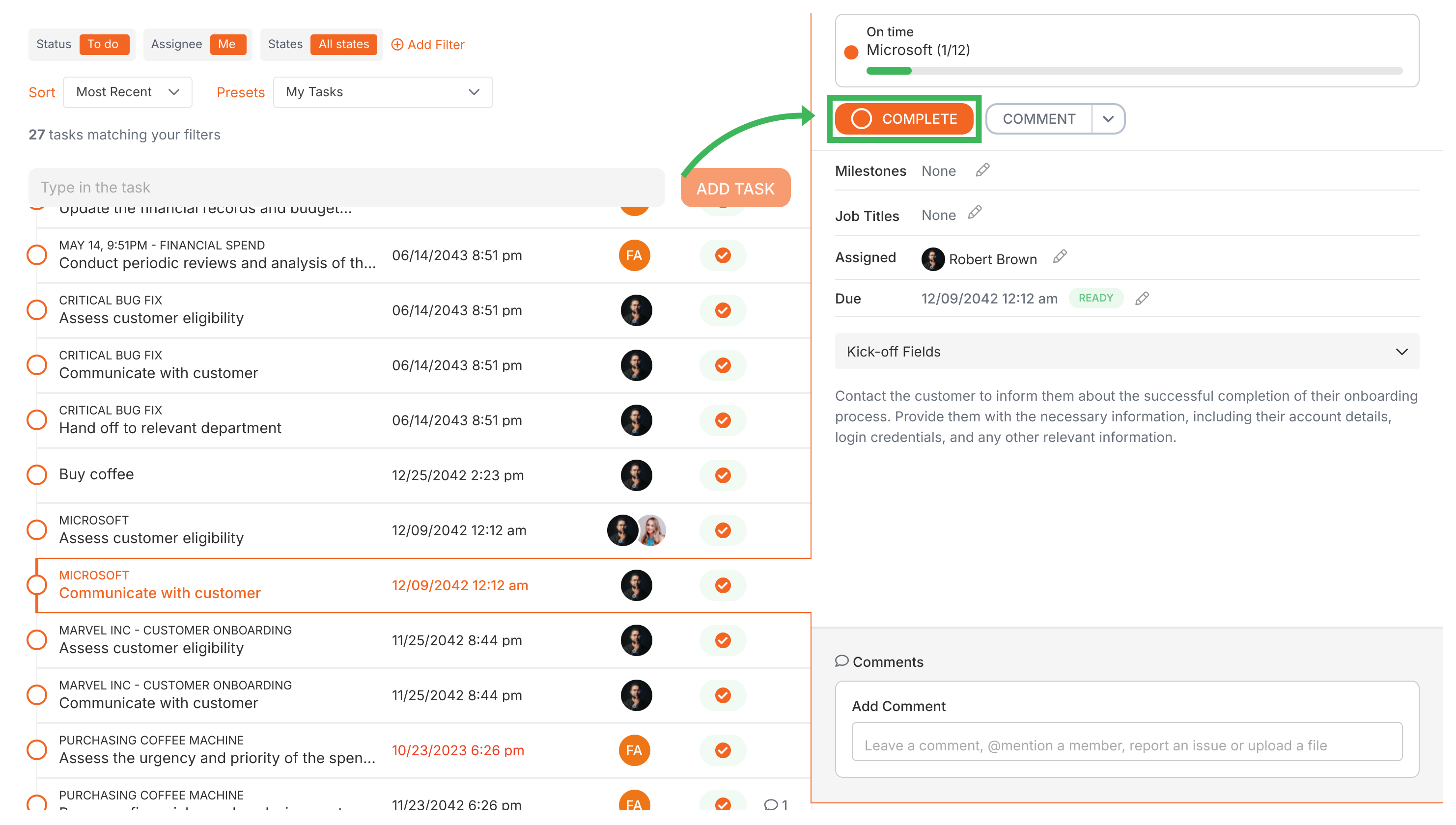 Complete or reopen tasks · Tallyfy Pro
